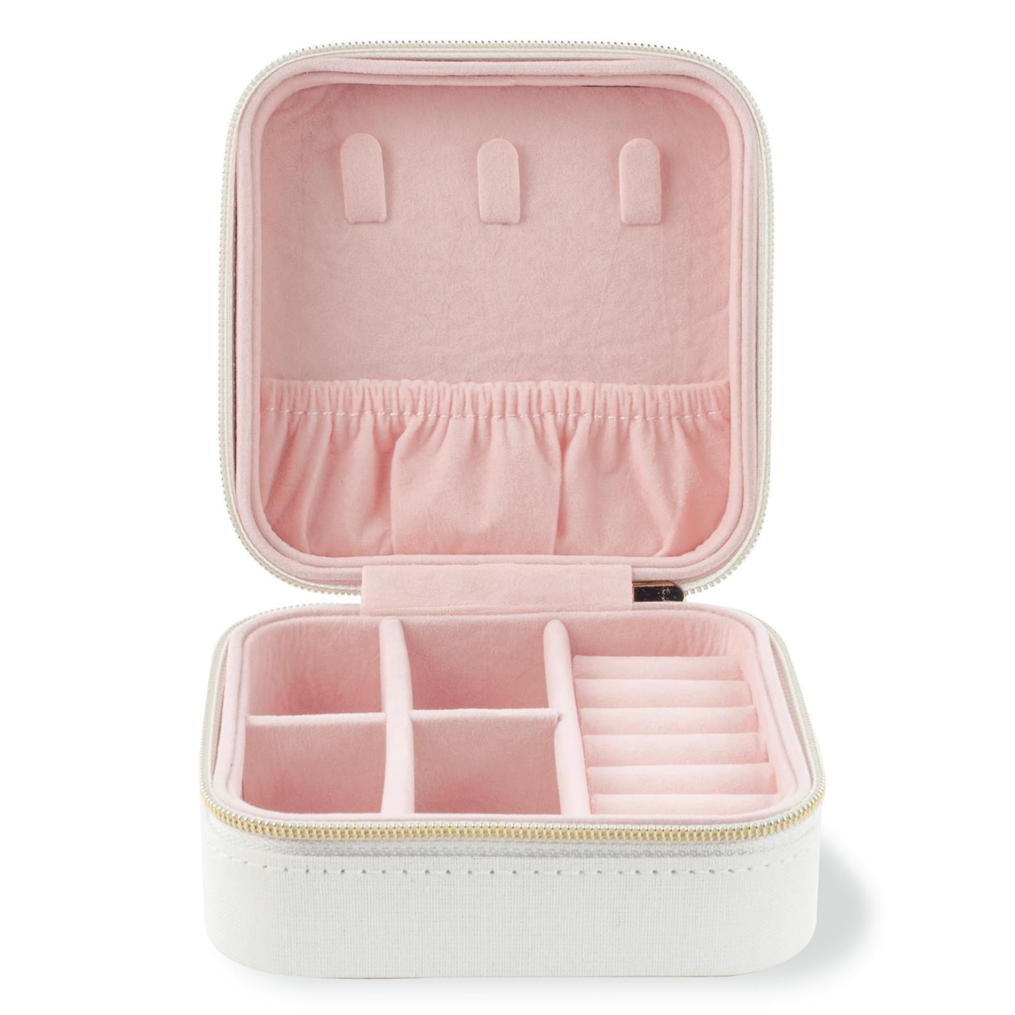 kate spade new york Bridal Acrylic Tumbler with Straw Bundle with Small Travel Jewelry Case Organizer (Miss to Mrs)