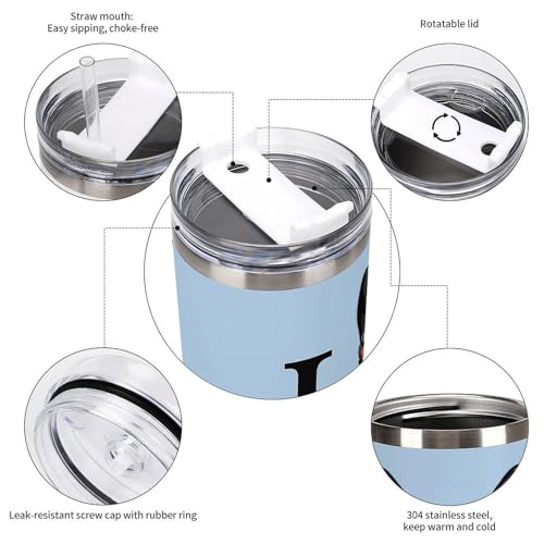 I Love Boston Terriers 40OZ Tumbler Stainless Steel Travel Mug Water Bottle Car Cup Tea Cups with Lid White-style