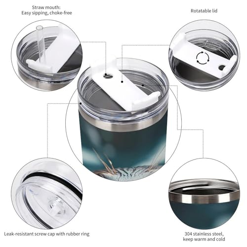 Sea Otter Swimming 40OZ Tumbler Stainless Steel Travel Mug Water Bottle Car Cup Tea Cups with Lid White-style