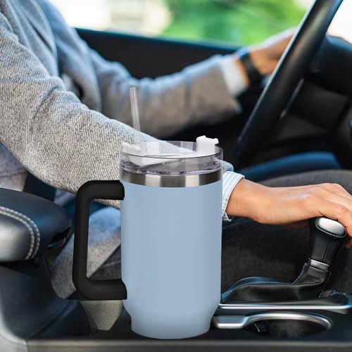 Three Elephants Laos 40OZ Tumbler Stainless Steel Travel Mug Water Bottle Car Cup Tea Cups with Lid Black-style