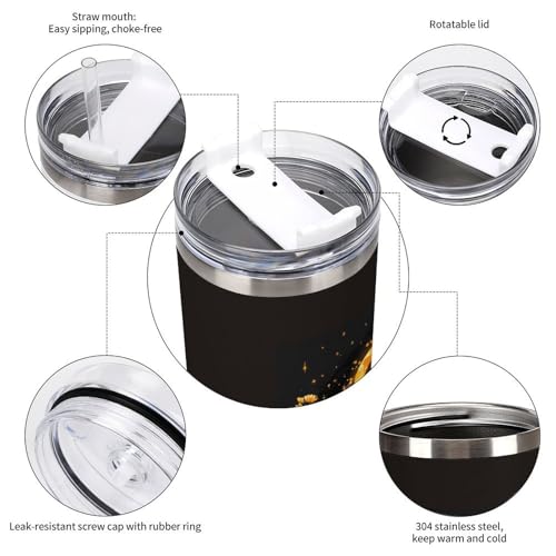 Bee Moon 40OZ Tumbler Stainless Steel Travel Mug Water Bottle Car Cup Tea Cups with Lid White-style