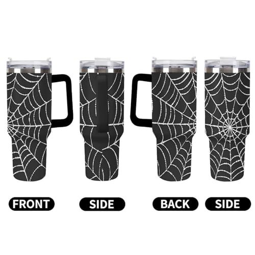 Goth Spider Web 40OZ Tumbler Stainless Steel Travel Mug Water Bottle Car Cup Tea Cups with Lid Black-style