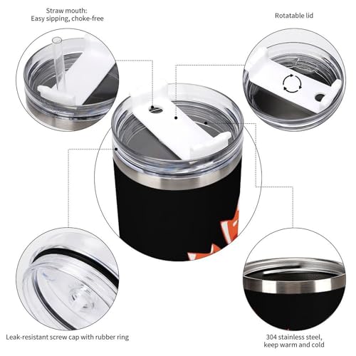 Eh Canadian Flag Maple Leaf 40OZ Tumbler Stainless Steel Travel Mug Water Bottle Car Cup Tea Cups with Lid Black-style