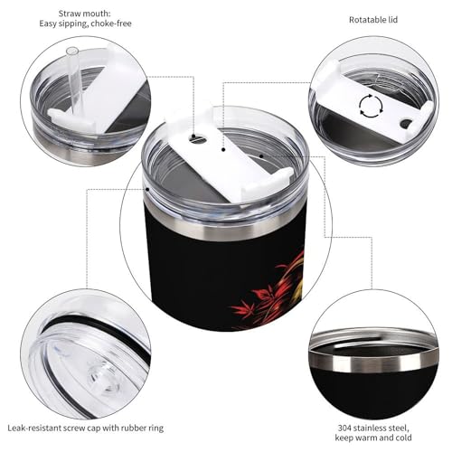 Rasta-Lion 40OZ Tumbler Stainless Steel Travel Mug Water Bottle Car Cup Tea Cups with Lid White-style