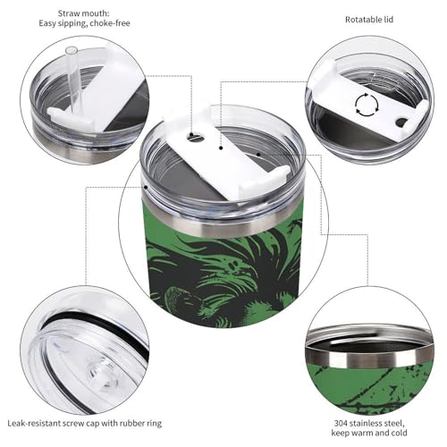 Lion Reggae Jamaica 40OZ Tumbler Stainless Steel Travel Mug Water Bottle Car Cup Tea Cups with Lid Black-style