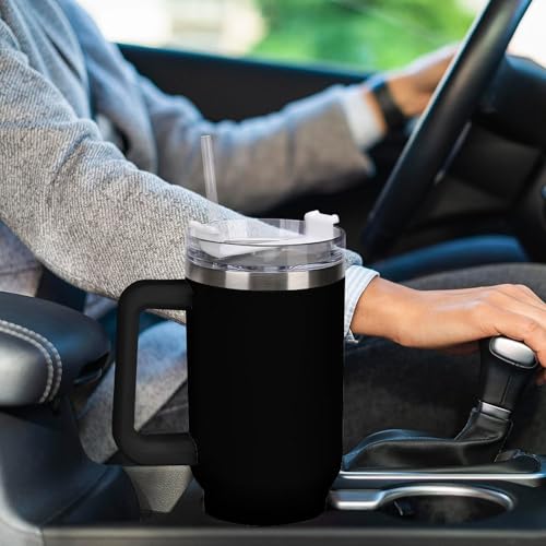 Pitbull Mom 40OZ Tumbler Stainless Steel Travel Mug Water Bottle Car Cup Tea Cups with Lid Black-style