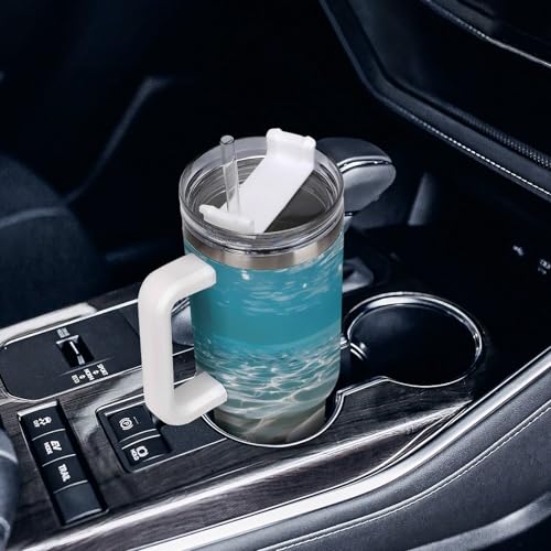 Starfish And Seashell on The Beach 40OZ Tumbler Stainless Steel Travel Mug Water Bottle Car Cup Tea Cups with Lid White-style