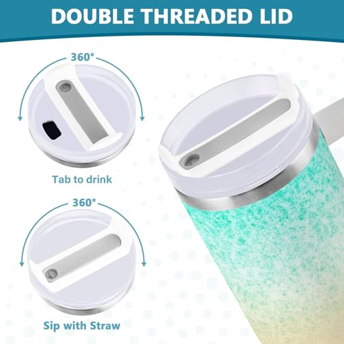 40 Oz Fall Insulated Tumbler with Straw and Handle, Beach Starfish Leak Proof Tumbler