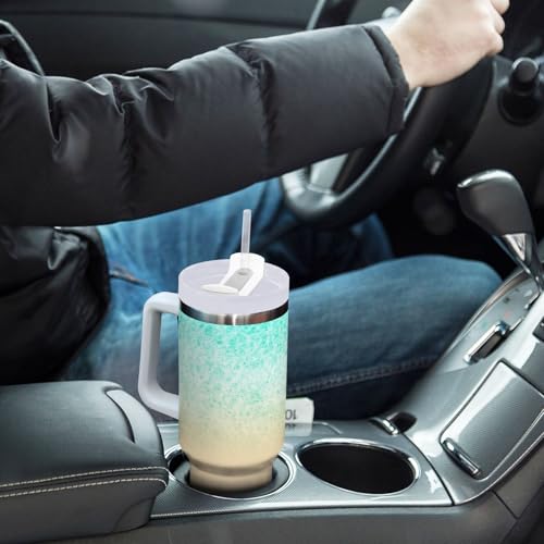 40 Oz Fall Insulated Tumbler with Straw and Handle, Beach Starfish Leak Proof Tumbler