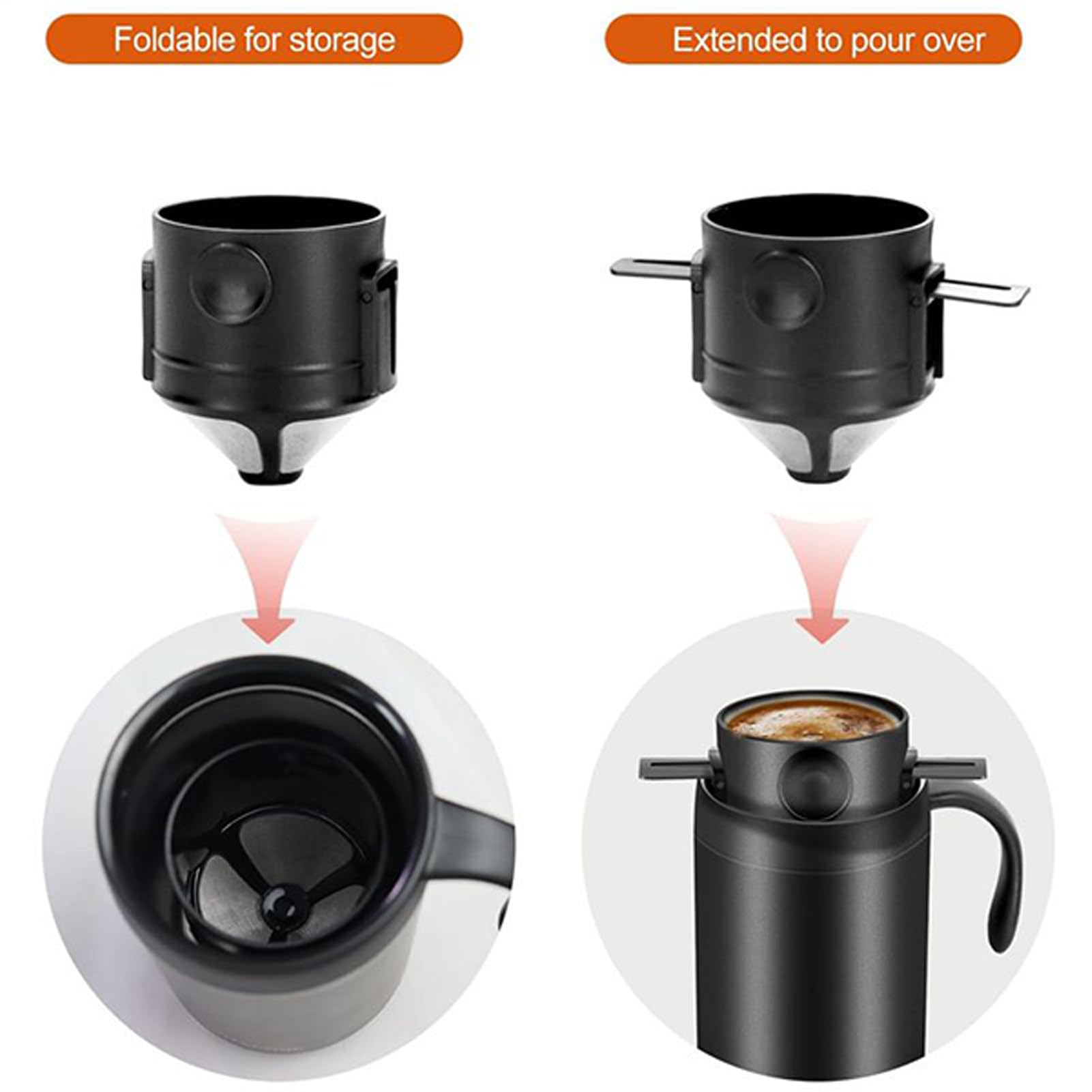Vacuum Insulated Tumbler - Travel Coffee Mug Leak-Proof Lid | Coffee Mug | Heat Resistant 304 Stainless Steel | 2-Layer Non-Slip Base Drinkware for 12+ Hours Cold & 6+ Hours Hot Beverage Retention