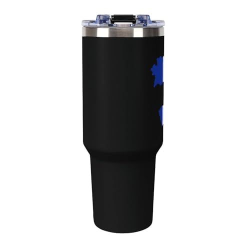 Flag Map of French Insulated Tumblers with Handle Stainless Steel Coffee Mug Funny Travel Cup with Lid Straw 40oz