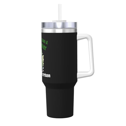 Busier Than A Cucumber In A Women'S Prison 40 Oz Tumbler With Handle Car Cup Portable Insulated Coffee Mug Cold/Hot Drinks Leak-Proof Lid Reusable Travel Mug