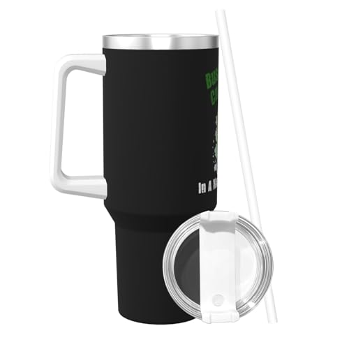 Busier Than A Cucumber In A Women'S Prison 40 Oz Tumbler With Handle Car Cup Portable Insulated Coffee Mug Cold/Hot Drinks Leak-Proof Lid Reusable Travel Mug