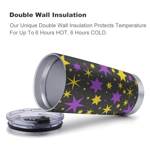 Magic Star 20 Oz Travel Coffee Mug with Lid Tumbler Drinking with Straw Brush Water Car Cup