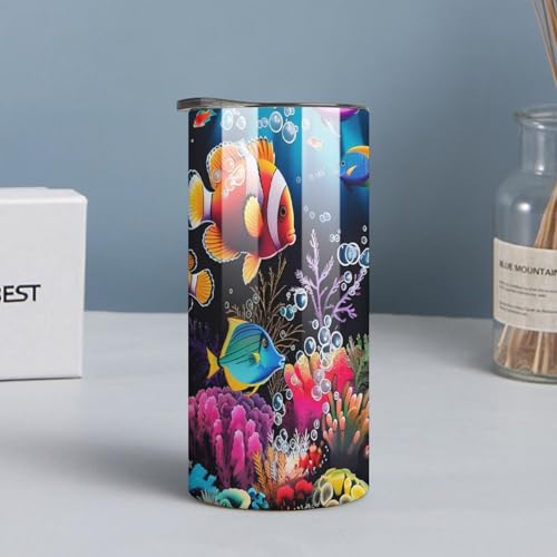 Tropical Fish Funny Coffee Mug Stainless Steel Travel Insulated Tumbler Double Wall Water Cup 10 Oz