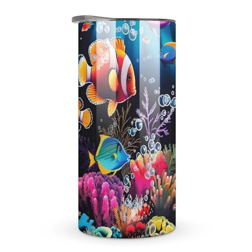 Tropical Fish Funny Coffee Mug Stainless Steel Travel Insulated Tumbler Double Wall Water Cup 10 Oz