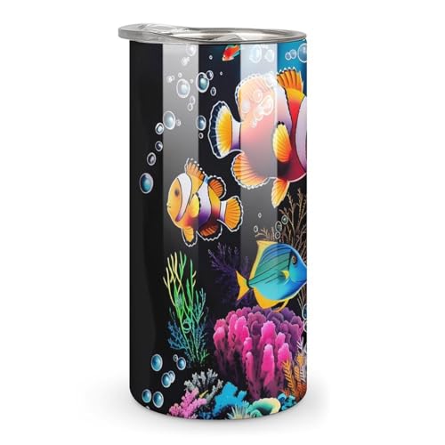 Tropical Fish Funny Coffee Mug Stainless Steel Travel Insulated Tumbler Double Wall Water Cup 10 Oz
