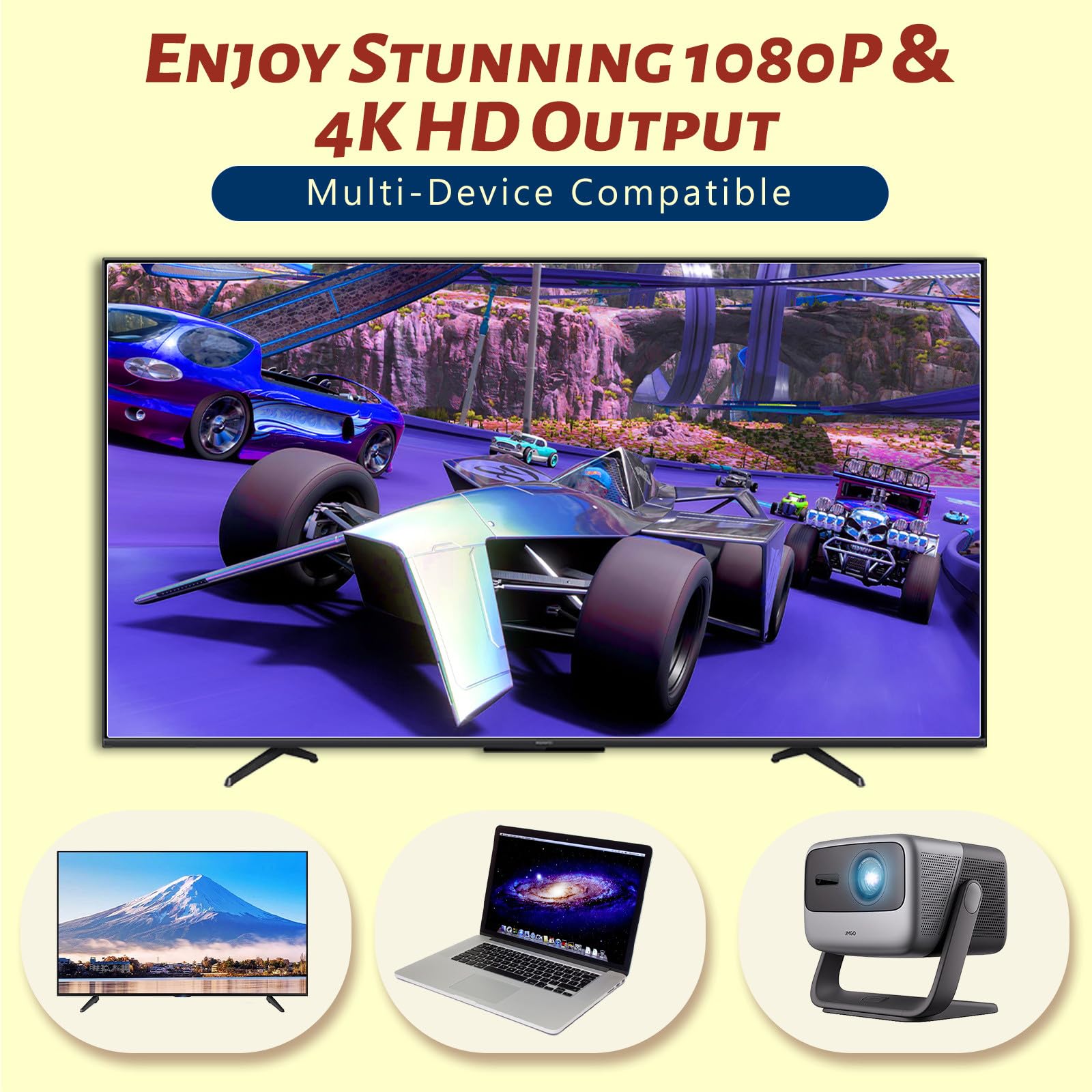 HRYYDS 2025 Retro Gaming Console Pro 4K HDMI with 40,000+ Built-in Classic Video Games - Plug & Play Game Stick for TV with 2 Wireless Controllers | 23 Emulator Support 64GB