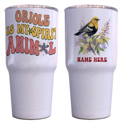 Trendy Oriole Is My Spirit Animal Coffee Tumbler Gift Idea Custom Name Tumbler Insulated 30oz With Lid Gift