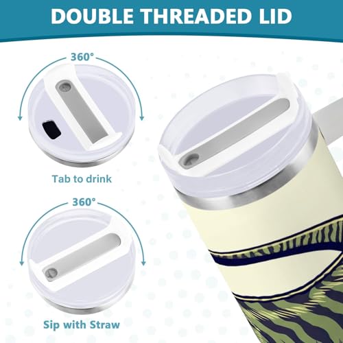 ODAWA 40oz Dinosaur Insulated Tumbler Cup with Lid and Straw, Double Insulated Tumbler
