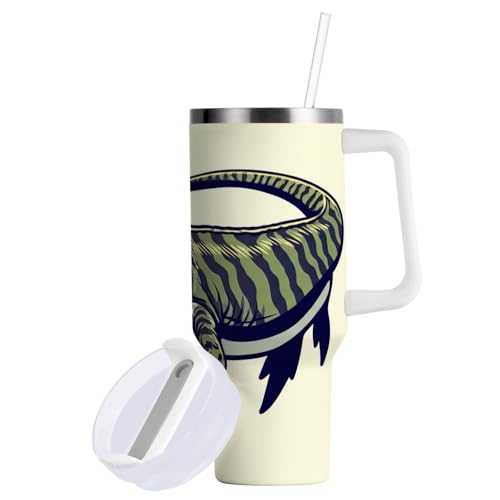 ODAWA 40oz Dinosaur Insulated Tumbler Cup with Lid and Straw, Double Insulated Tumbler