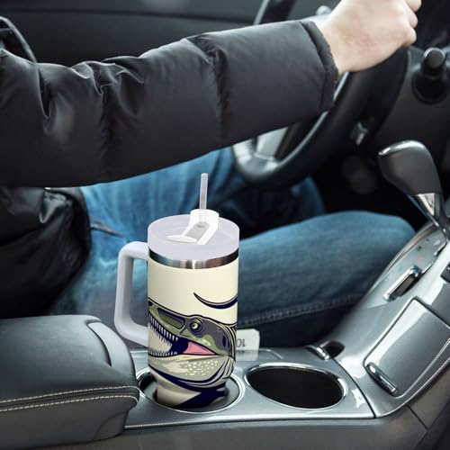 ODAWA 40oz Dinosaur Insulated Tumbler Cup with Lid and Straw, Double Insulated Tumbler