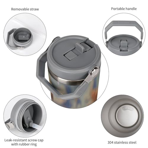 YTLKGFP 30 Oz Large Capacity Car Cup Cut Sea Turtle Tumbler with Handle Straw Lid Insulated Stainless Steel Water Bottle Travel Mug Leak-proof Car Cup Keeps Cold Or Hot