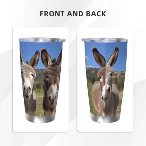 quopvn Funny Donkeys Print 20oz Car Cup Ps Material Lid, Perfect For Hot & Cold Drinks