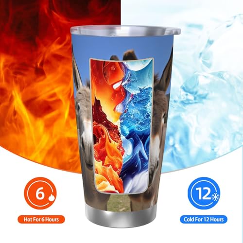 quopvn Funny Donkeys Print 20oz Car Cup Ps Material Lid, Perfect For Hot & Cold Drinks