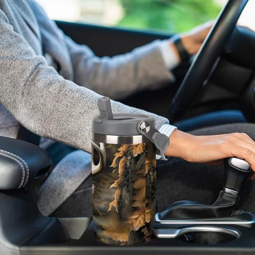 YTLKGFP 30 Oz Large Capacity Car Cup Camouflage Deer Tumbler with Handle Straw Lid Insulated Stainless Steel Water Bottle Travel Mug Leak-proof Car Cup Keeps Cold Or Hot