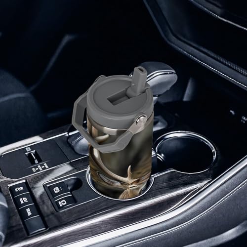 YTLKGFP 30 Oz Large Capacity Car Cup Camouflage Deer Tumbler with Handle Straw Lid Insulated Stainless Steel Water Bottle Travel Mug Leak-proof Car Cup Keeps Cold Or Hot
