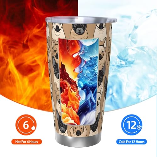 quopvn Labrador Retriever Dogs Print 20oz Car Cup Ps Material Lid, Perfect For Hot & Cold Drinks