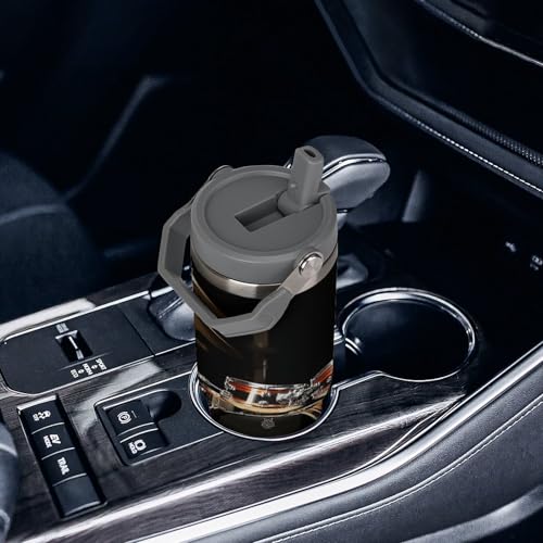 YTLKGFP 30 Oz Large Capacity Car Cup Drum Set Tumbler with Handle Straw Lid Insulated Stainless Steel Water Bottle Travel Mug Leak-proof Car Cup Keeps Cold Or Hot