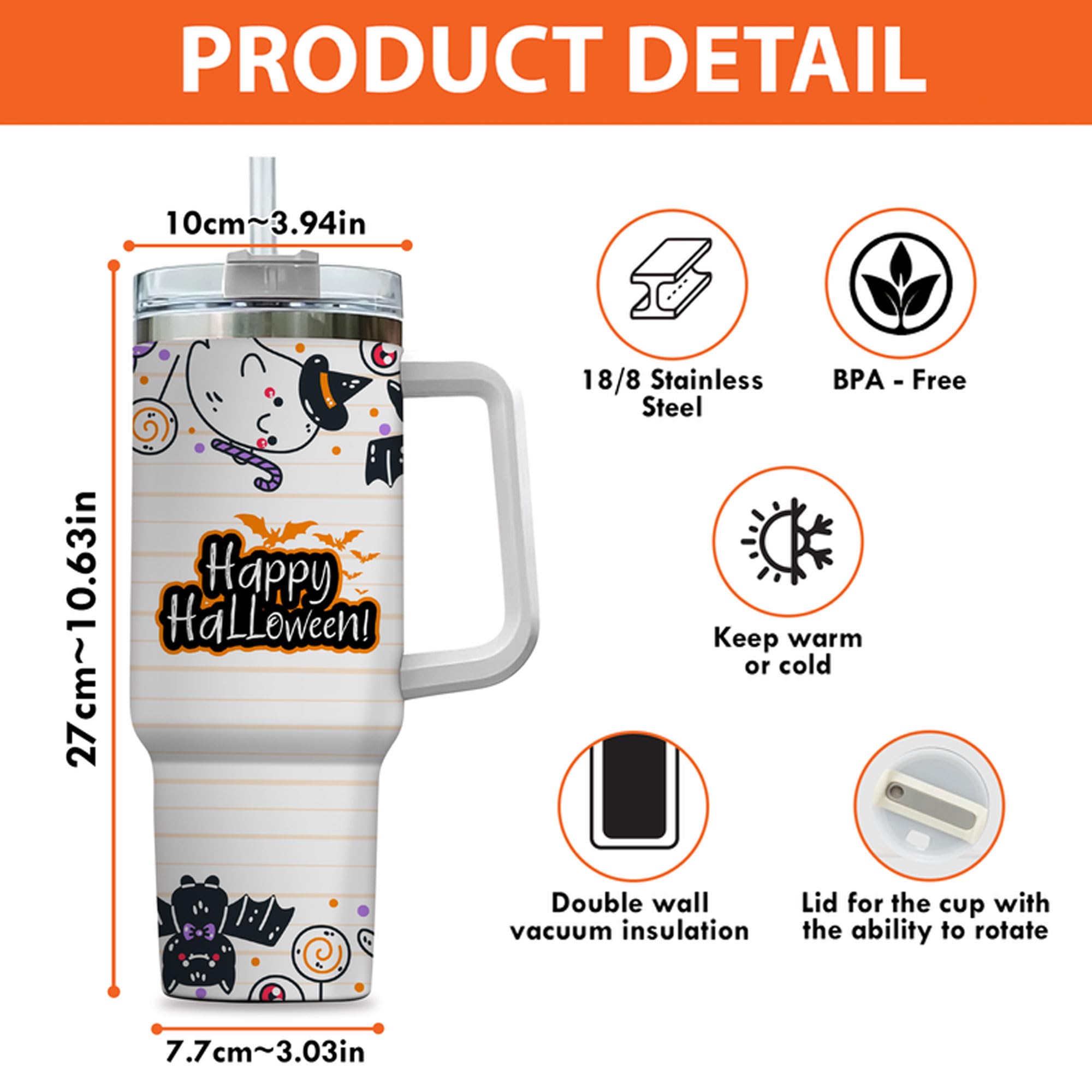 Custom Photo 3d Cartoon Tumbler 40 oz For Couple, Upload Your Image, Customize Name Date, Gift For Boyfriend, Girlfriend, Anniversary, Lid and Straw, Coffee Mug with Handle