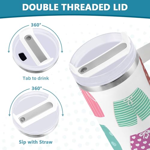 Burbuja Beach Shorts Pattern 40oz Insulated Tumblers with Handle and Straw Lid, Double Wall Stainless Steel Travel Mug Leak-Proof, BPA Free, Gift for Mom Dad