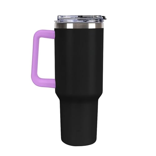 Space Weed Smoking Moon Alien 40 Oz Car Cup Stainless Steel Travel Mug Leak-Proof Insulated Tumbler with Handle Violet-style