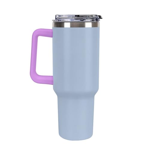 Puffins Bird 40 Oz Car Cup Stainless Steel Travel Mug Leak-Proof Insulated Tumbler with Handle Violet-style