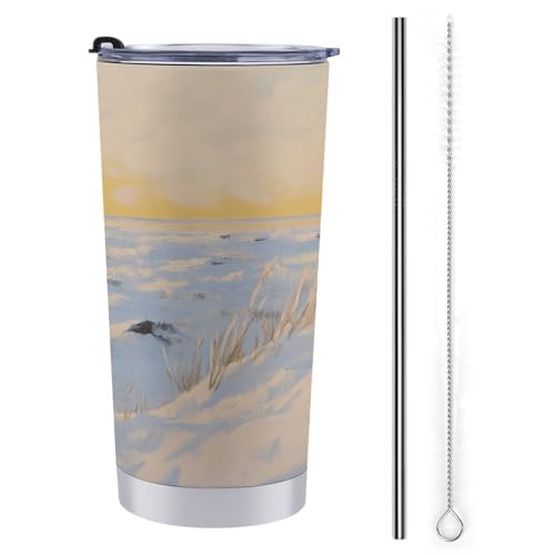 zxxpensy 20 Oz Tumbler Travel Cup Colorful Flowers Water Bottle, Stainless Steel Vacuum Insulated Coffee Mug with Straw Lid And Cleaning Brush