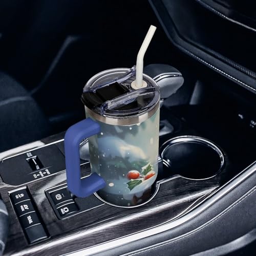 Squirrel 40 Oz Car Cup Stainless Steel Travel Mug Leak-Proof Insulated Tumbler with Handle Deep Blue-style