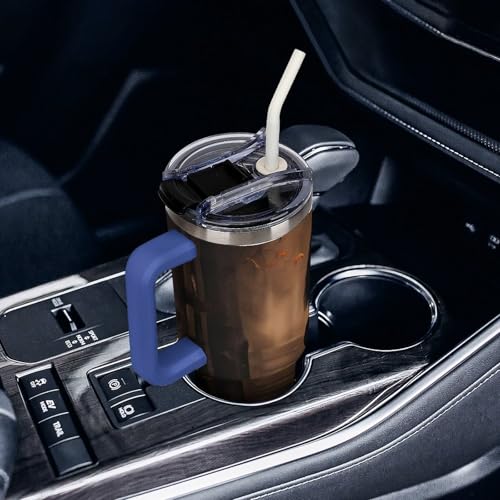 Wild Animal Mare And Foal Horse 40 Oz Car Cup Stainless Steel Travel Mug Leak-Proof Insulated Tumbler with Handle Deep Blue-style