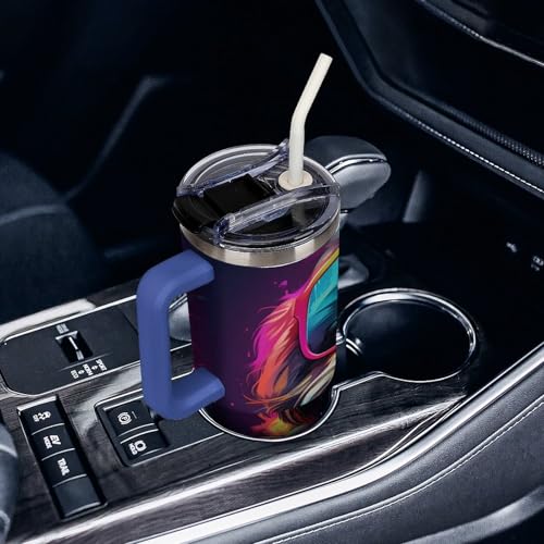 Shih Tzu Dog 40 Oz Car Cup Stainless Steel Travel Mug Leak-Proof Insulated Tumbler with Handle Deep Blue-style