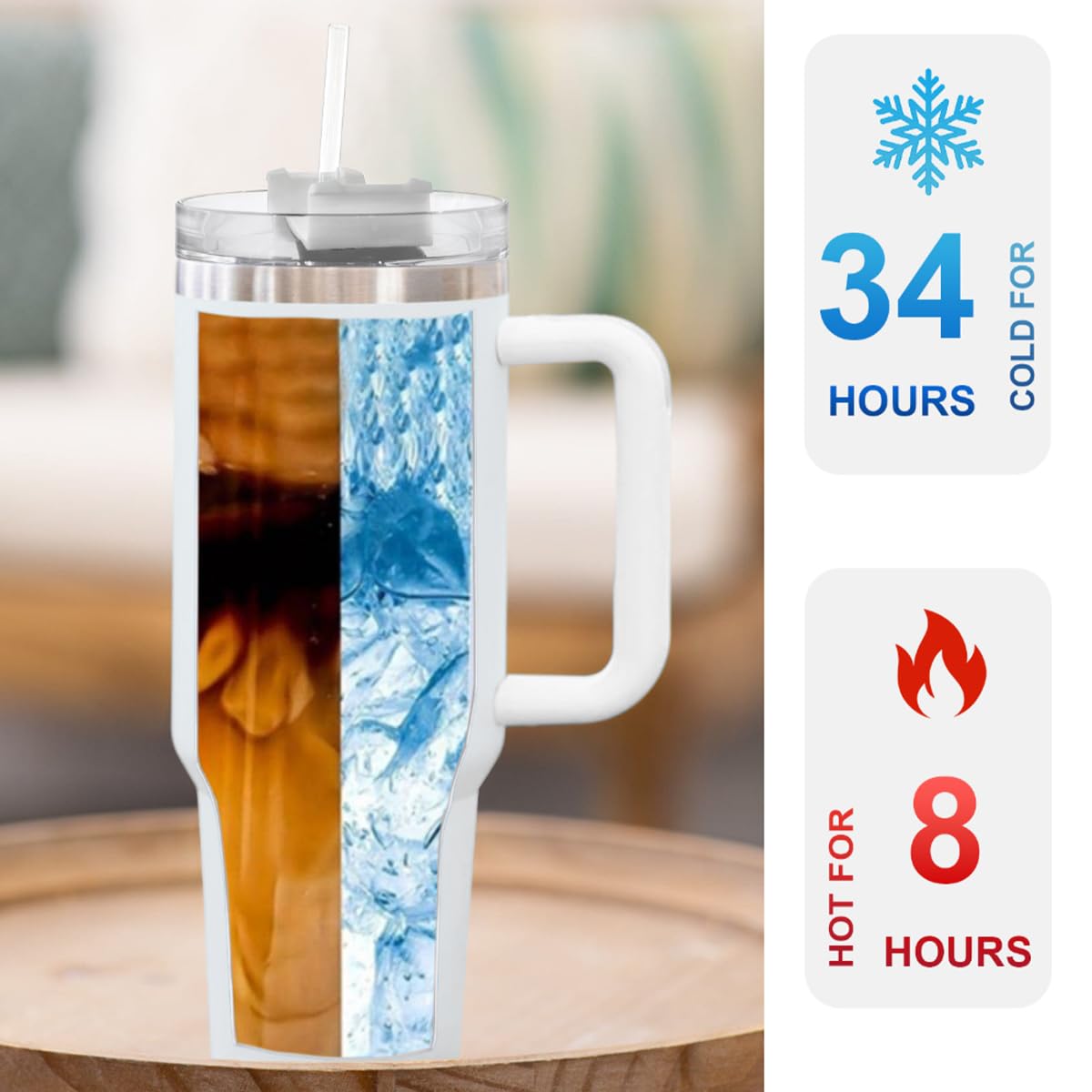 Catygift - Sunflower Style - Personalized Customized 40oz Tumbler - Camping Gift For Him, Her 40oz Tumbler With Handle Gift Ideas Handle Can Change Color