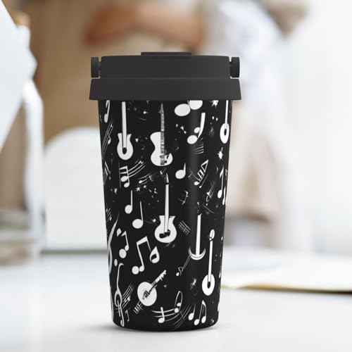 WANGZHAO Music Symbols Love Print Double Wall Stainless Steel Vacuum Insulated Tumbler Cup Home Thermal Cup
