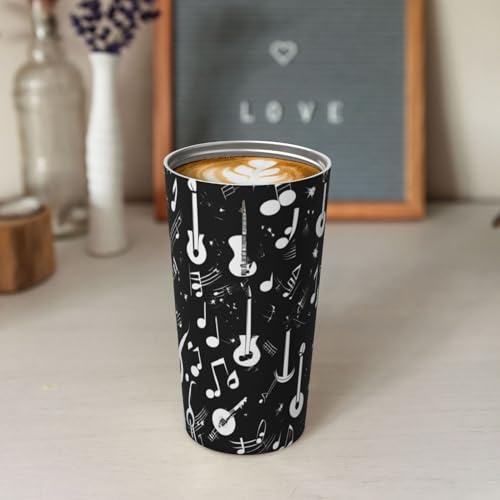 WANGZHAO Music Symbols Love Print Double Wall Stainless Steel Vacuum Insulated Tumbler Cup Home Thermal Cup