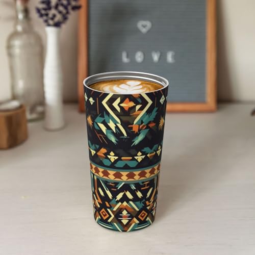 WANGZHAO Native American Patterns Print Double Wall Stainless Steel Vacuum Insulated Tumbler Cup Home Thermal Cup