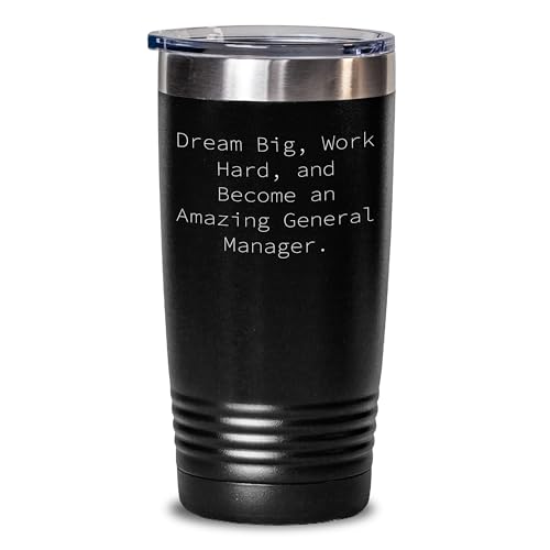 Gifts from Friends - General Manager Tumbler, Inspirational Quote for Mother's Day, 20oz or 30oz Capacity, Stainless Steel/Powder Coating, Keep Hot or Cold Drinks