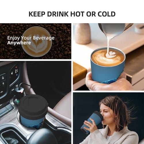 WANGZHAO Blue Sea Turtle pint Print Double Wall Stainless Steel Vacuum Insulated Tumbler Cup Home Thermal Cup
