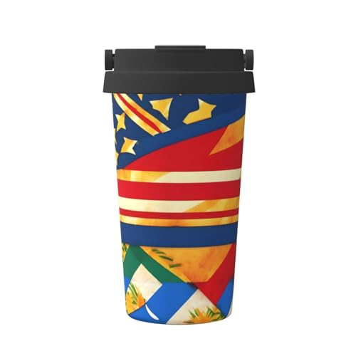 WANGZHAO Native Hawaiian Flags Print Double Wall Stainless Steel Vacuum Insulated Tumbler Cup Home Thermal Cup