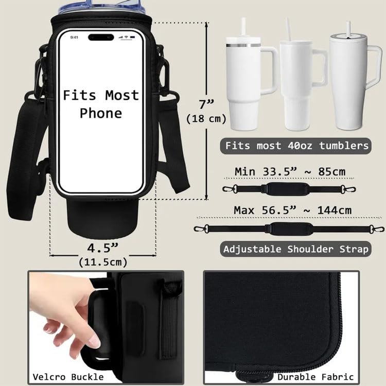 Gossby Personalized Custom 40oz Tumbler Pouch Ver 2 - Curvy Stainless Steel Cup Reusable Insulated Coffee Mug,Keep Hot/Cold,Travel Water Bottle with Holder for Travel Home, Office