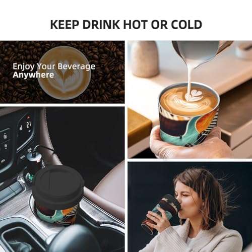 WANGZHAO Musical Guitar patterns Print Double Wall Stainless Steel Vacuum Insulated Tumbler Cup Home Thermal Cup